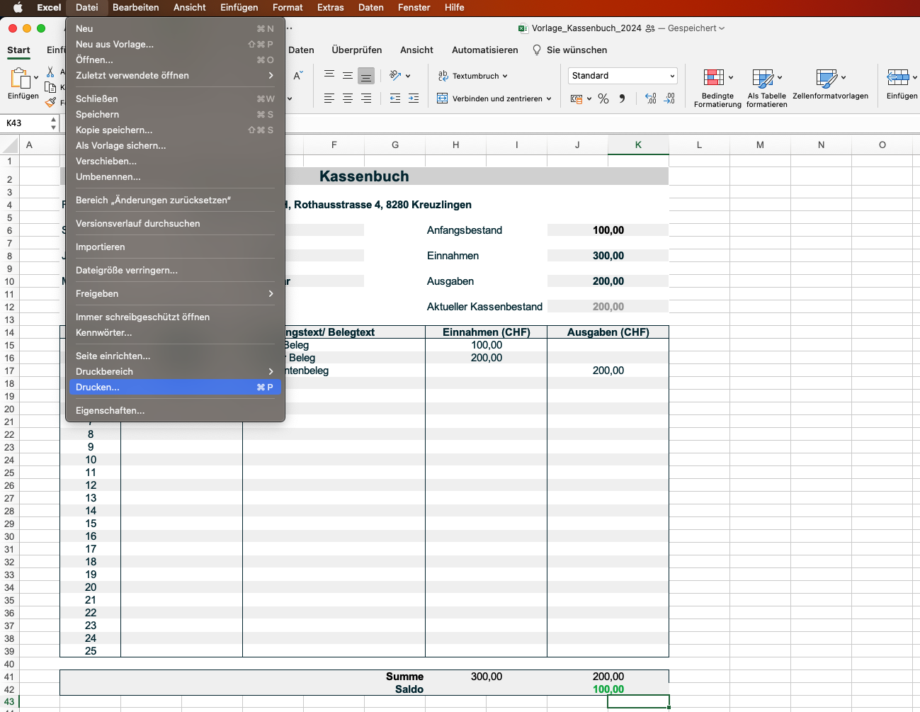 Gratis Excel-Kassenbuch: Einfache Buchhaltung für Einsteiger - swiDOC